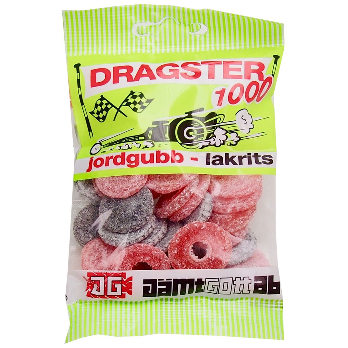 Dragster 1000 Jordgubb/Lakrits (65g) - Naschhaus - Schweden - Shop Dragster 1000 Jordgubb/Lakrits (65g) - Naschhaus - Schweden - Shop