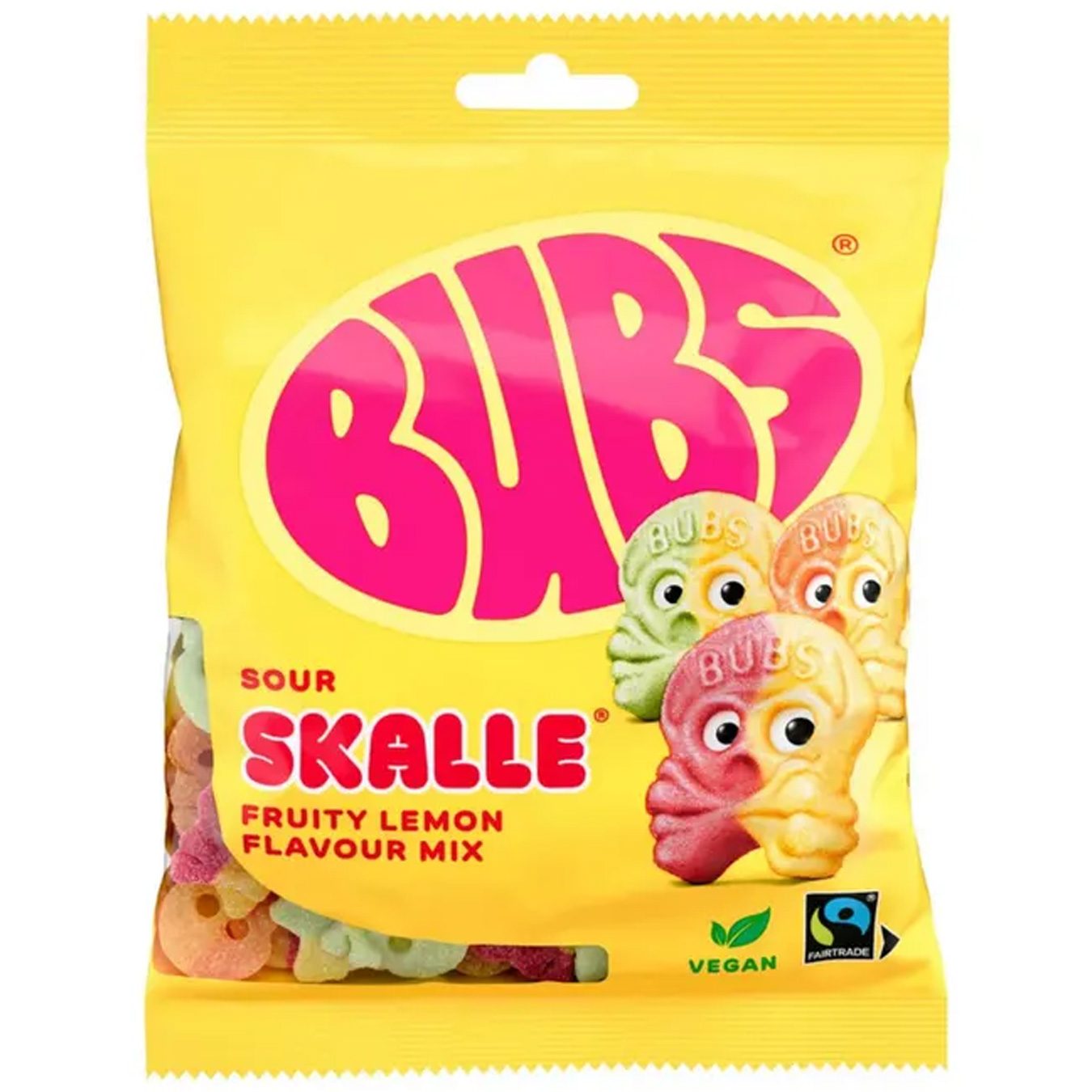 BUBS Lemon Raspberry Skull – Saures Fruchtgummi In Totenkopfform (90g ...